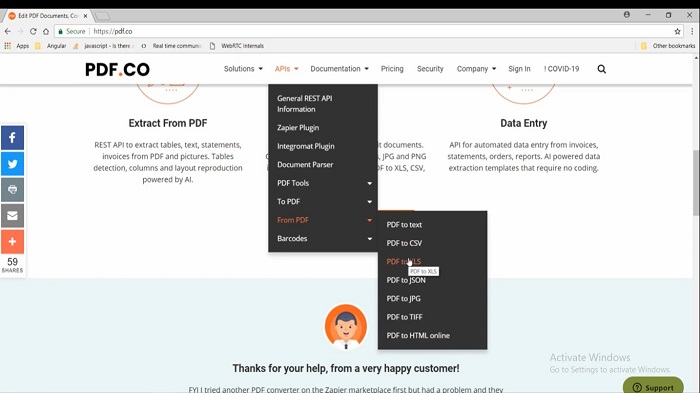 REST Web API for Data Extraction | PDFAPI.co